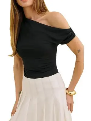 REFORMATION Off-the-shoulder Top - Black