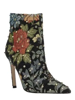 Jessica Simpson Wilonix Pointed Toe Bootie - Black Floral Multi