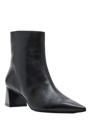 Steve Madden Ashli Pointed Toe Bootie - Black Leather