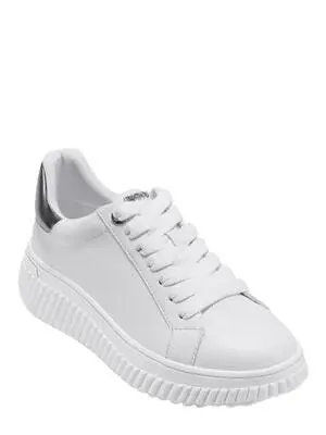 Dkny Platform Sneakers - White/nickel