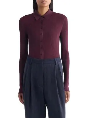 Dries Van Noten Tielt Ribbed Cardigan - Burgundy