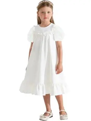 SWEET CACTUS Ruffle Berlin Dress - White
