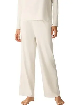 Eileen Fisher Organic Cotton Wide Leg Lounge Pants - Soft White