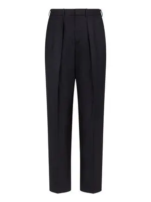 TOM FORD Wool Pinstripe Pleated Trousers - Navy