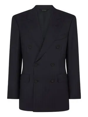 TOM FORD Wool Pinstripe Blazer - Navy