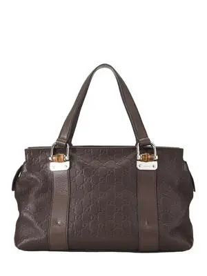 Gucci Gucissima Bamboo Bar Tote - Brown