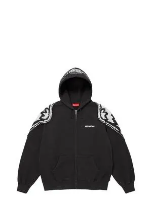 Supreme Wings Zip Up Hooded Sweatshirt - Black