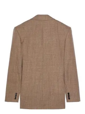 Saint Laurent Double Breasted Blazer Beige Chine