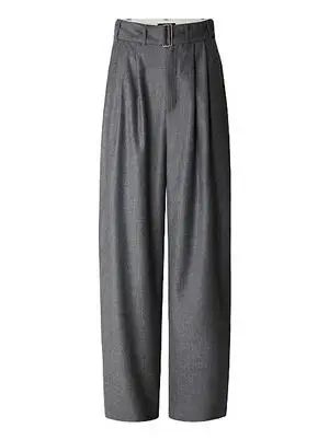 Soeur Wide-leg High-rise Wool-blend Trousers - Gris