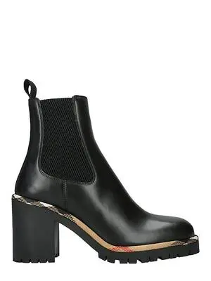 Burberry Heeled Leather Chelsea Boots - Black