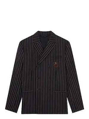 The Kooples Striped Double-breasted Wool Blazer - Blue-white-red