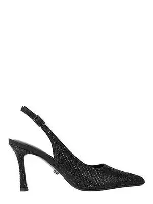 Carvela Corletta Woven Heeled Slingback Courts - Black