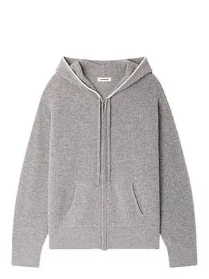 Sandro Relaxed-fit Wool And Cashmere-blend Cardigan - Grey