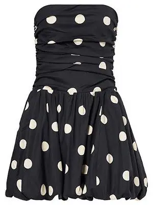 REFORMATION Clea Polka-dot Mini Dress - Moon Dot