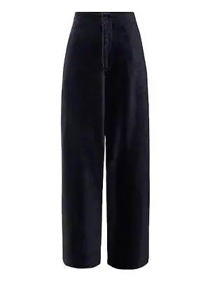 Soeur Celestin Straight-leg Velvet Trousers - Gris Anthracite