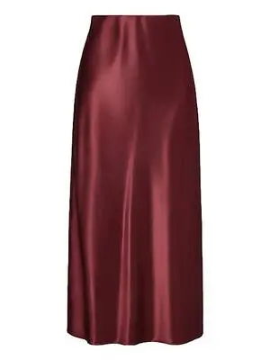 MALINA Aubree High-waist Satin Midi Skirt - Wine