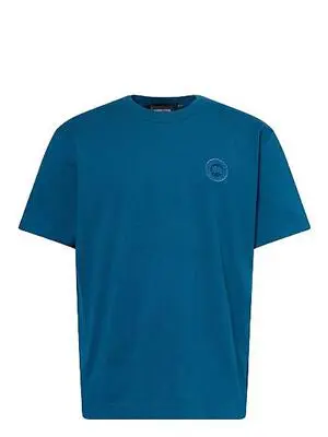 Canada Goose Gladstone Embroidered Cotton-jersey T-shirt - Guard Blue - Bleu Garde