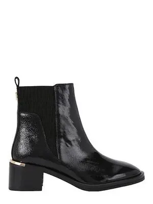 Carvela Liberty Patent-leather Heeled Ankle Boots - Black/comb