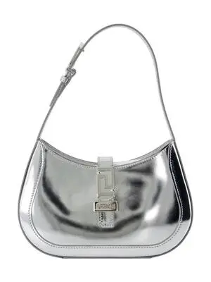 Versace Leather Shoulder Bag - Silver