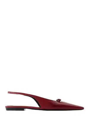 Victoria Beckham Leather Slingback Sandals - Burgundy