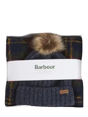 Barbour Hat And Scarf Set - Winterberry Tartan