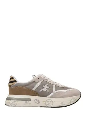Premiata Suede And Nylon Sneakers - Taupe+marrone