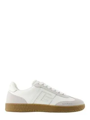 Balmain Swan Leather Sneakers - White