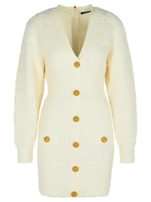 Balmain Wool Blend Dress - White