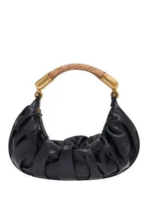 Balmain Medium Leather Bag - Black