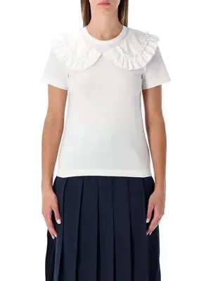 Comme Des Garçons Ruffle Collar T-shirt - White