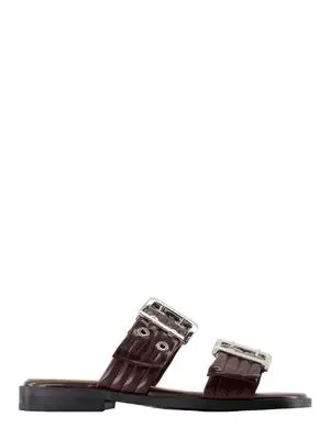 GANNI Sandals - Burgundy