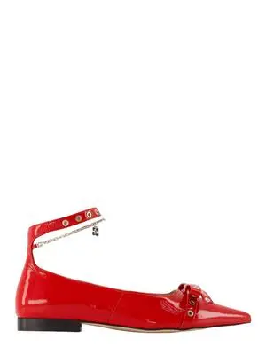 GANNI Eyelets Jewel Ballerinas - Red