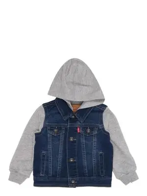 LEVI'S Denim Jacket With Plush Sleeves And Hood
