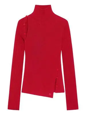 COURREGES Ribbed Turtleneck Sweater - Red