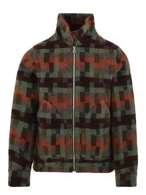 Paul Smith Jacquard Wool Zip-up Jacket - Multicolour
