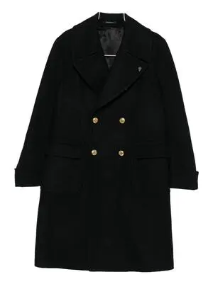 GABRIELE PASINI Tailored Double-breasted Overcoat - Black