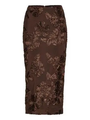 Remain Birger Christensen Floral Embroidered Skirt - Brown