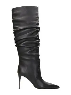Michael Kors Leather Stiletto Boots - Black