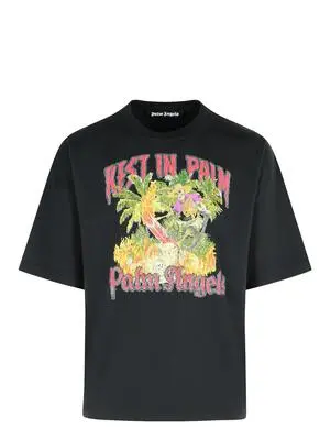 Palm Angels Rest In Palm' Cotton T Shirt - Black