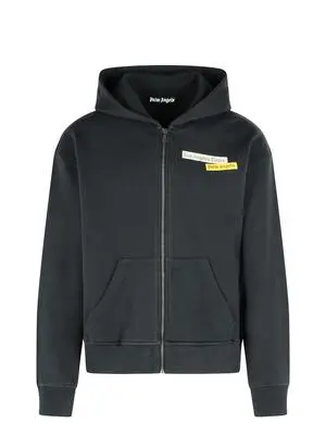 PALM ANGELS Cotton Zip-Up Hooded Sweatshirt