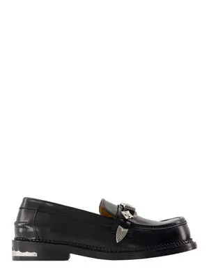 Toga Leather Loafers - Black