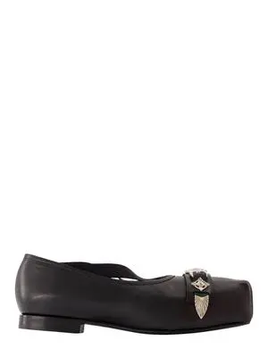Toga Leather Ballerinas - Black