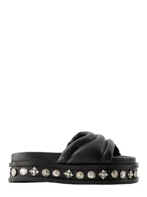Toga Leather Sandals - Black