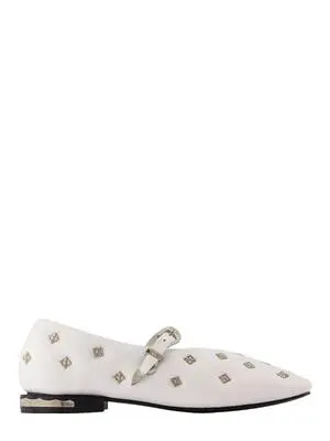 Toga Leather Ballerinas - White