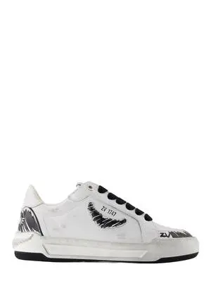 Zadig&Voltaire Leather Fly Wings Sneakers - White