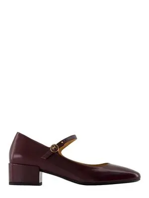TOD'S Leather Mary Janes - Burgundy