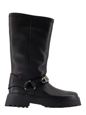 Zadig&Voltaire Angie Smooth Leather Boots - Black