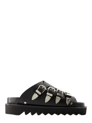 Toga Leather Sandals - Black