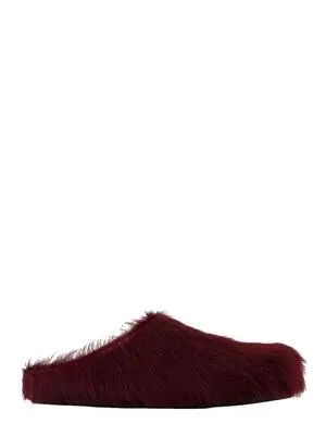 Marni Fussbett Leather Mules Burgundy