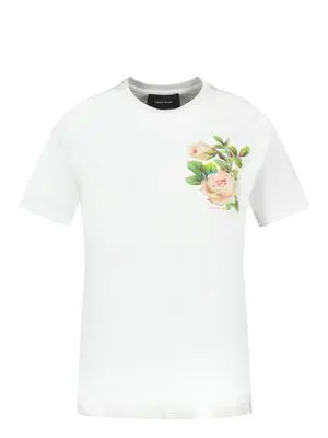Simone Rocha Rose Banquet Cotton T-shirt - White